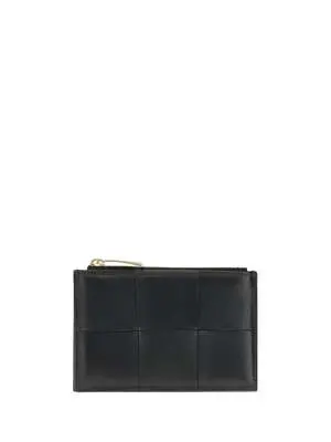 Bottega Veneta Lambskin Card Holder - Black
