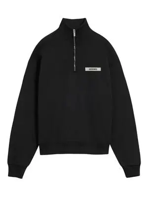 Jacquemus Half-zip Cotton Sweatshirt - Black