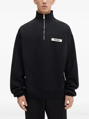 Jacquemus Half-zip Cotton Sweatshirt - Black