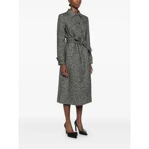 Dolce & Gabbana Herringbone Coat - Black