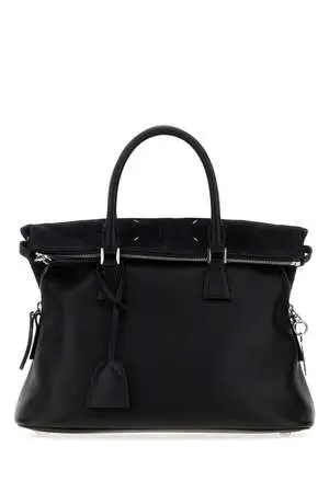 MAISON MARGIELA Leather Medium 5ac Soft Handbag - Black