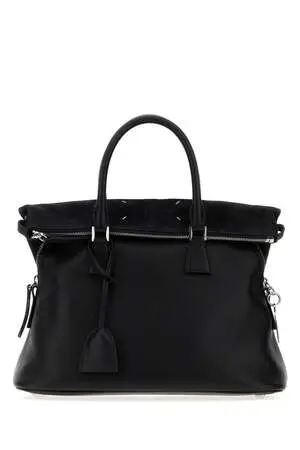 MAISON MARGIELA Leather Medium 5ac Soft Handbag - Black