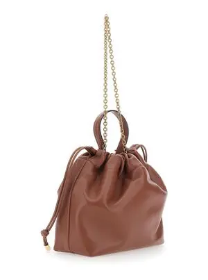 Chloé Icons' Shoulder Bag With Drawstring Closure And Leather Chain Strap In Leather For - Brown