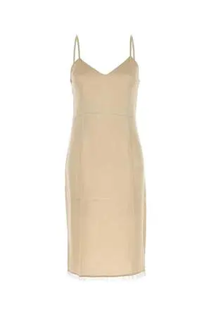 Prada Beige Satin Dress - Brown