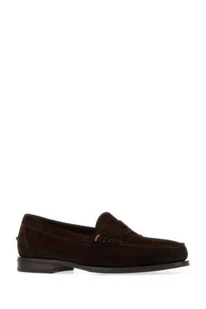 Santoni Dark Suede Quentin Loafers