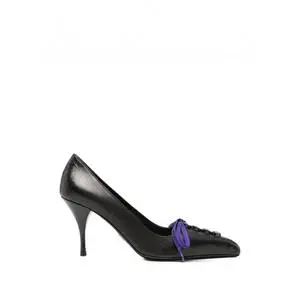 Prada Leather Pointed Toe Slip-on Pumps - Black