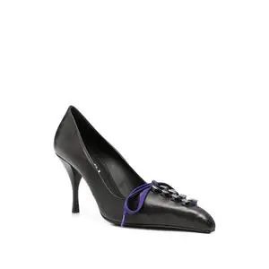 Prada Leather Pointed Toe Pumps - Black