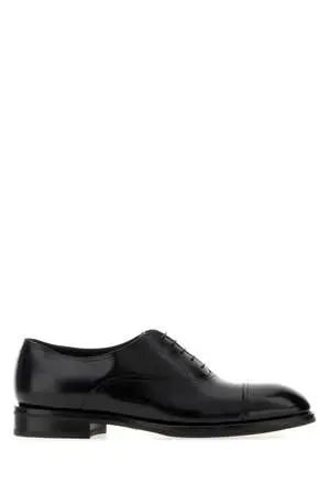 Santoni Leather Laafe Lace-up Shoes - Black