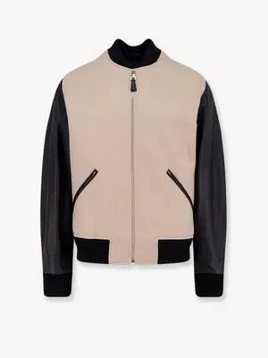 Givenchy Cotton And Leather Varsity Jacket - Multicolor