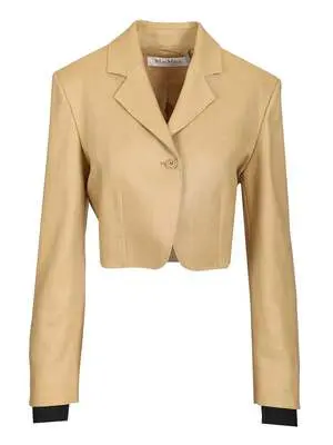 Max Mara Linen Diagonal Crop Jacket - Cream