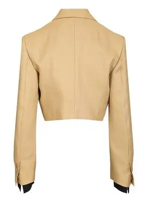 Max Mara Linen Diagonal Crop Jacket - Cream