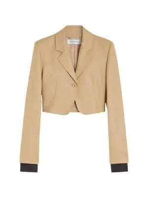 Max Mara Linen Diagonal Crop Jacket - Cream