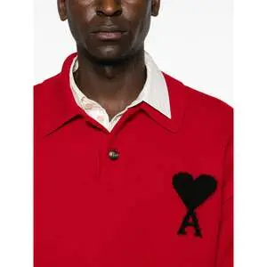 AMI Paris Polo Shirts - Red
