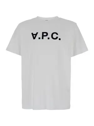 A.p.c. Oversized T-shirt With Logo Print On The Front In Cotton - White