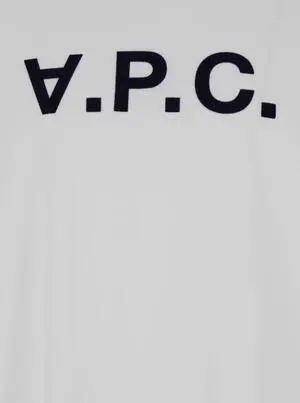 A.p.c. Oversized T-shirt With Logo Print On The Front In Cotton - White