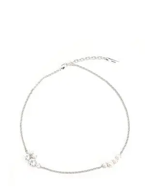 Givenchy Crystal Pearl Mixed Y-s Necklace - Silver
