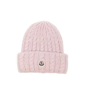 Moncler Cable Knit Beanie - Pink