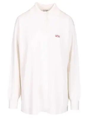 Loewe Cashmere And Silk Blend Polo Shirt - White