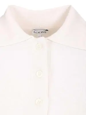 Loewe Cashmere And Silk Blend Polo Shirt - White