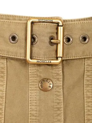 Moncler Cotton Midi Skirt With Belt - Cream