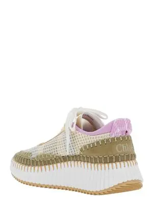 Chloé Nama' Beige Sneakers With High Platform And Contrasting Details In Suede For - Multicolor