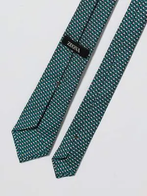 Zegna Silk Tie With All-over Sails Print