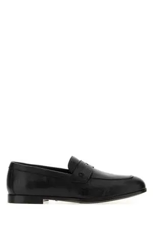 FERRAGAMO Leather Tiberio Loafers - Black