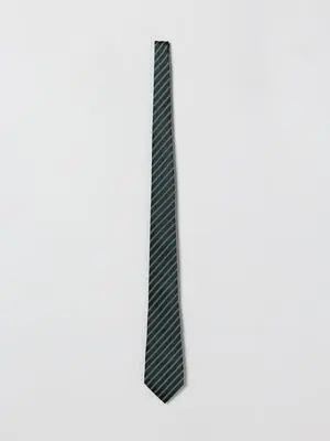 Zegna Striped Silk Tie - Green