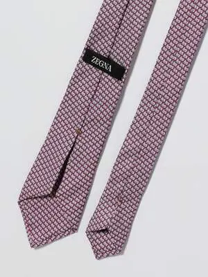 Zegna Silk Tie With All-over Sails Print - Pink