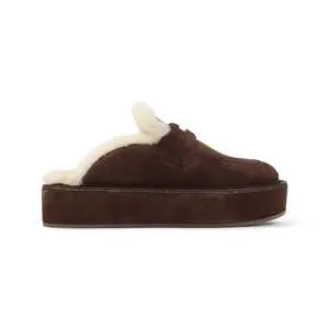 Miu Miu Suede Sabot - Brown
