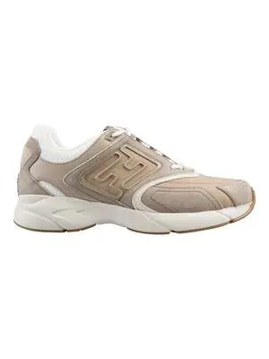 Fendi Leather And Rubber Trainers - Cream