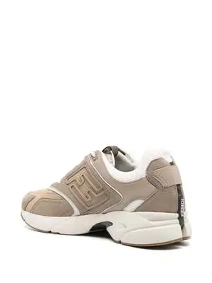 Fendi Leather And Rubber Trainers - Cream