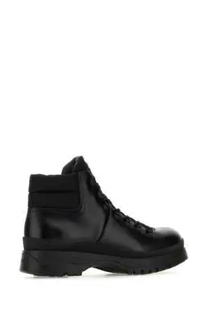 Prada Re-nylon And Leather Brixxen Ankle Boots