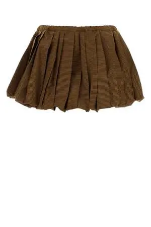 Miu Miu Embroidered Cotton Mini Skirt