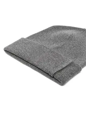 Brunello Cucinelli Ribbed Cashmere Knit Beanie With Monili Detail - Gray