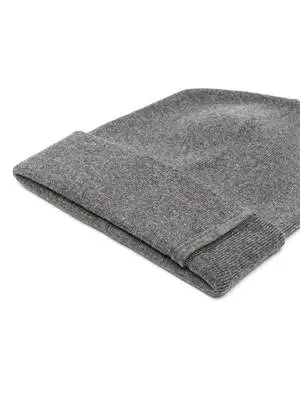 Brunello Cucinelli Ribbed Cashmere Beanie - Gray
