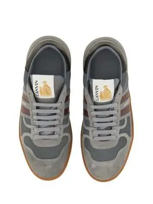 LANVIN Mesh, Suede And Nappa Leather Sneaker - Gray