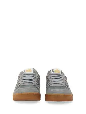 LANVIN Mesh, Suede And Nappa Leather Sneaker - Gray