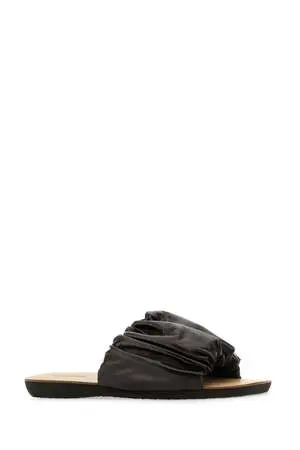 JIL SANDER Dark Leather Slippers