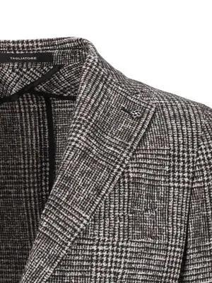 Tagliatore Prince Of Wales Alpaca Blend Blazer - Black