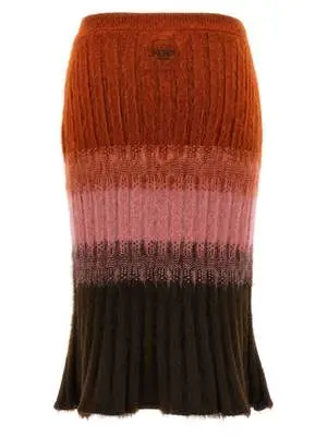 Fendi Wool And Mohair Midi Skirt - Multicolor