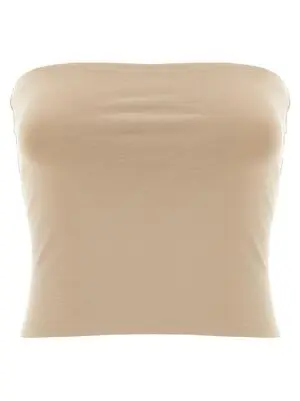 Brunello Cucinelli BRUNELLO CUCINELLI Stretch Cotton Bandeau Top Cream