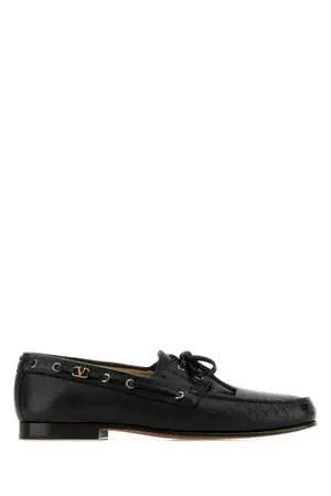 Valentino Garavani Leather Loafers - Black