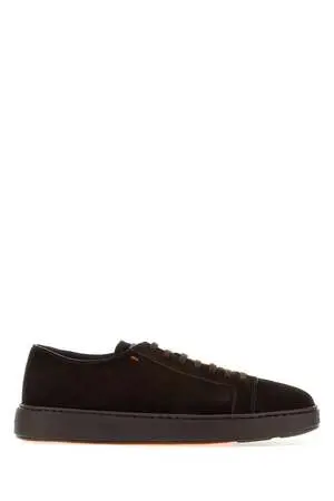 Santoni Dark Suede Damps Sneakers - Brown