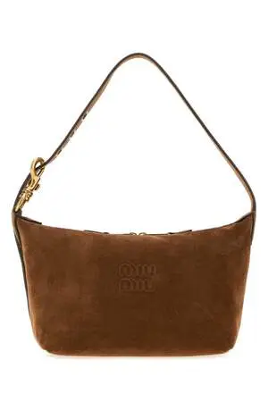 Miu Miu Brown Suede Shoulder Bag - Multicolor