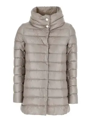 Herno Amelia' Down Jacket With High Collar With Buttons In Tech Fabric For