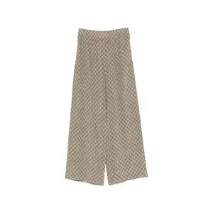 Gucci Neutrals Trousers Palazzo Pants - Cream