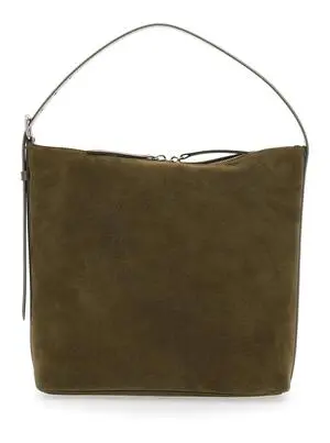 A.p.c. Vera' Brown Shoulder Bag With Top Handle And Zip Closure In Suede - Multicolor