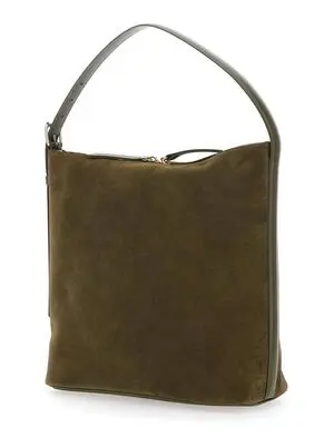 A.p.c. Vera' Brown Shoulder Bag With Top Handle And Zip Closure In Suede - Multicolor
