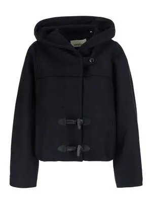 Isabel Marant Étoile Blue Jacket With Hood And Toggle Closure On The Front In Wool And Cashmere For - Multicolor